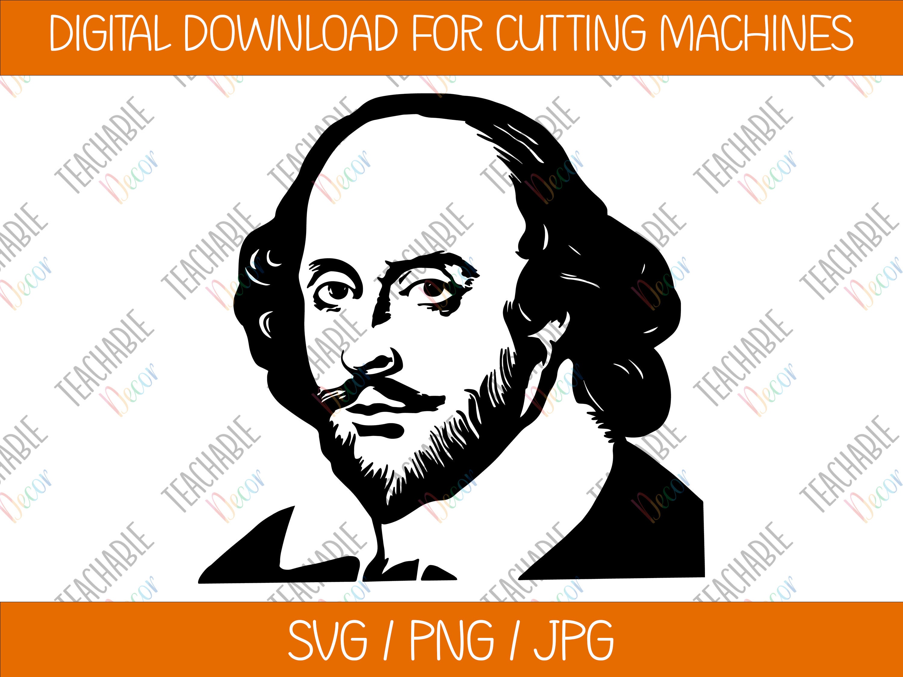 Shakespeare SVG / Poet SVG / English Lit / Digital Download ...