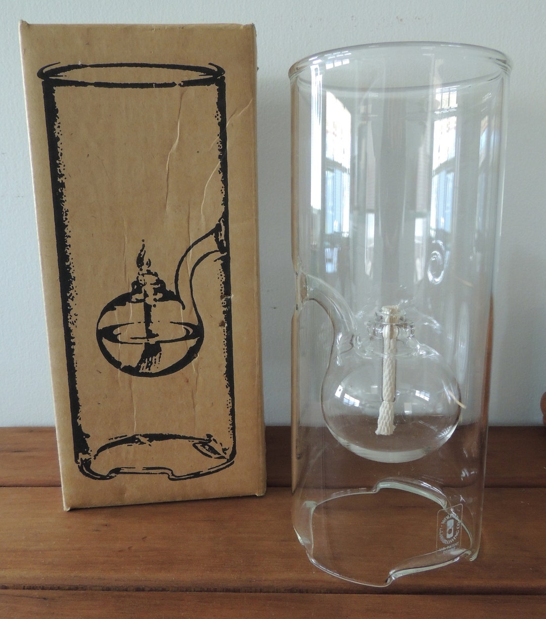 Vintage Wolfard Glass Oil Lamp classic Medium Size Mid Century Home ...