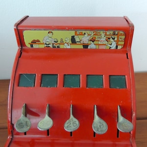 1940s Durable Toy Cash Register Vintage Tin Toy Miniature Play Money ...