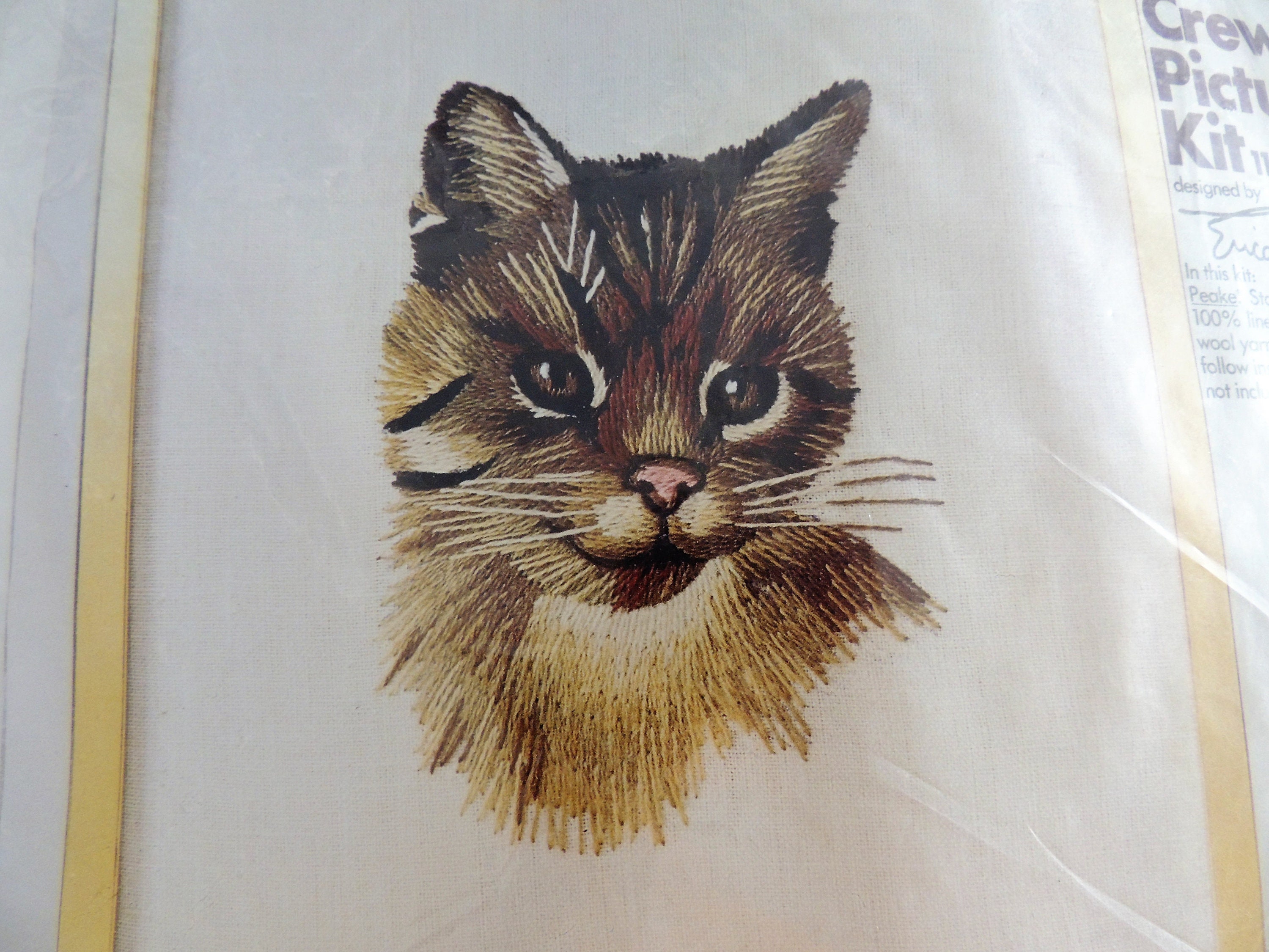 Siamese Cat Crewel Kit by Columbia Minerva 1970s NOS Embroidery Project ...