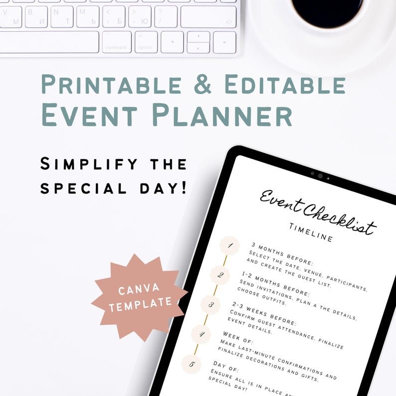 Printable Event Planner | Editable Canva Template | Budget Planner ...