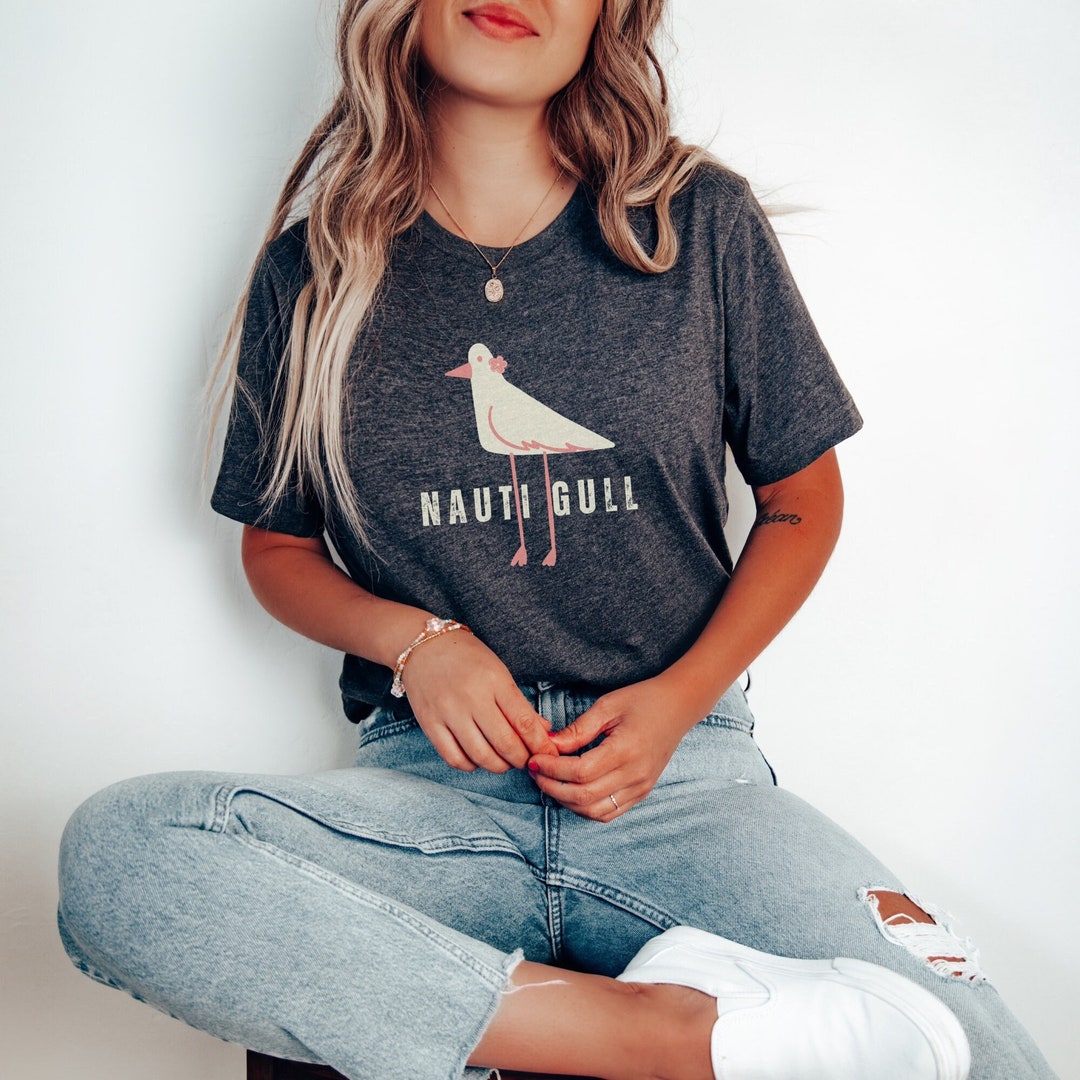 Nauti Gull Shirt, Beach Shirt, Ocean Inspired Style, Summer Shirt ...