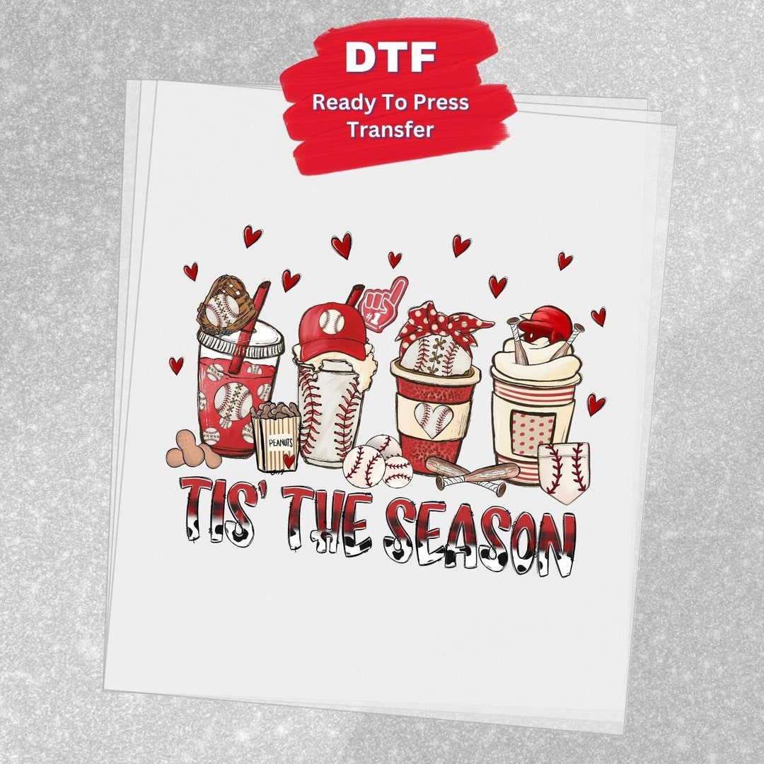 Tis the Season Baseball Transfer, Baseball Mom, Ready to Press DTF ...