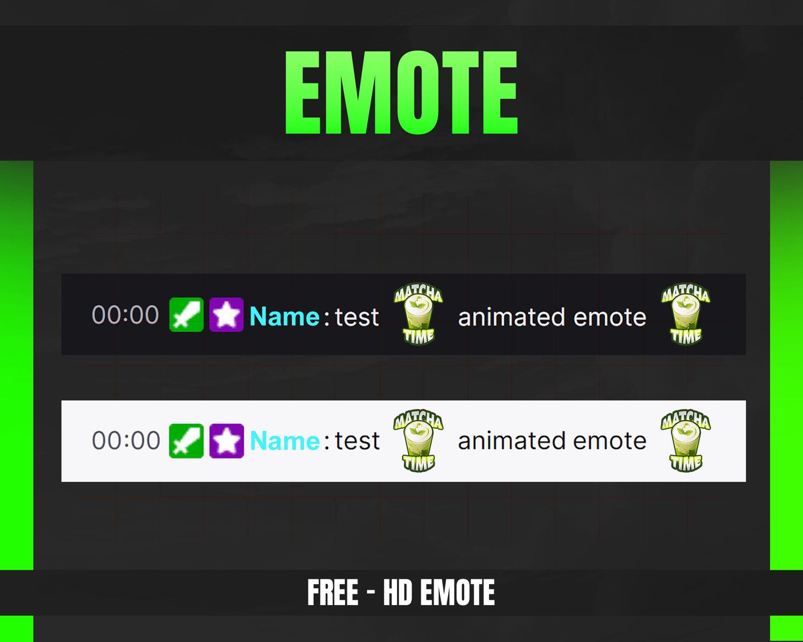 MATCHA LATTE TIME [ Emotes ] Designed for Twitch, Discord, Sub ...