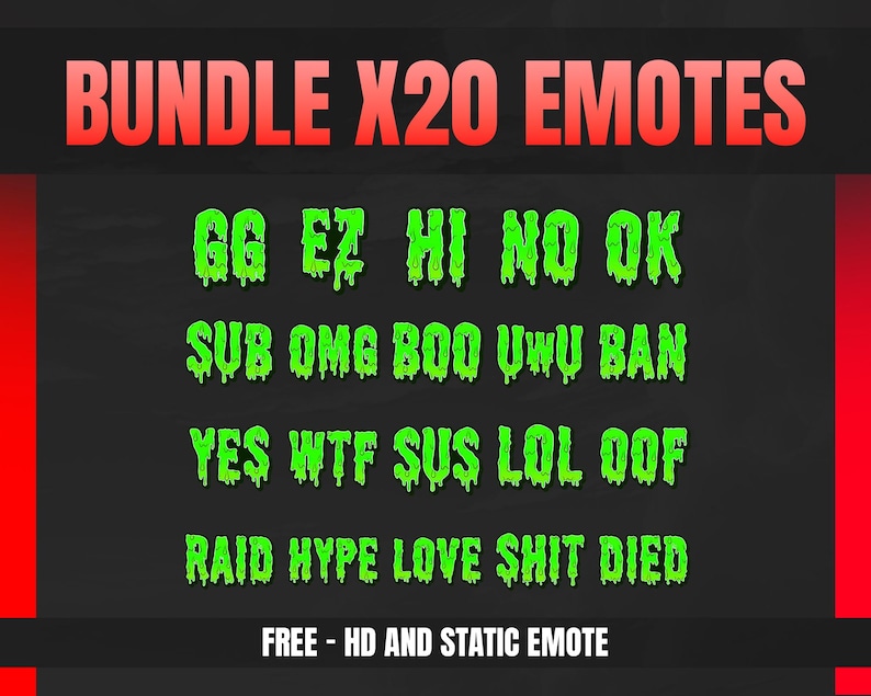 GREEN SLIME TEXT [ Animated Emotes ] Designed for Twitch, Discord, Sub ...