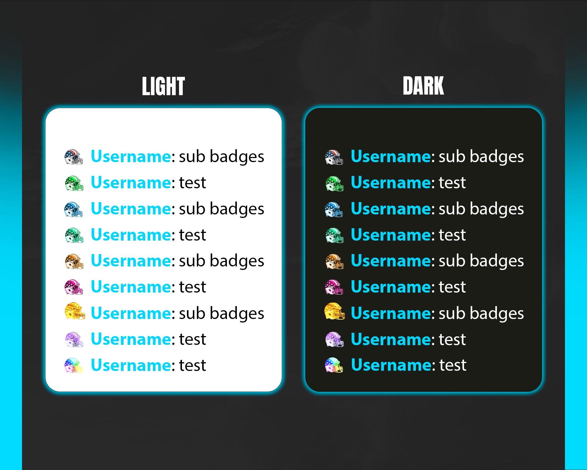 AMERICAN FOOTBALL HELMET [ Sub Badges ] Designed for Twitch, Discord ...