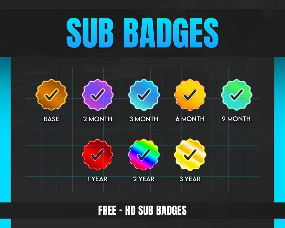 CERTIFIED NEON BADGES [ Sub Badges ] Designed for Twitch, Discord, Sub ...