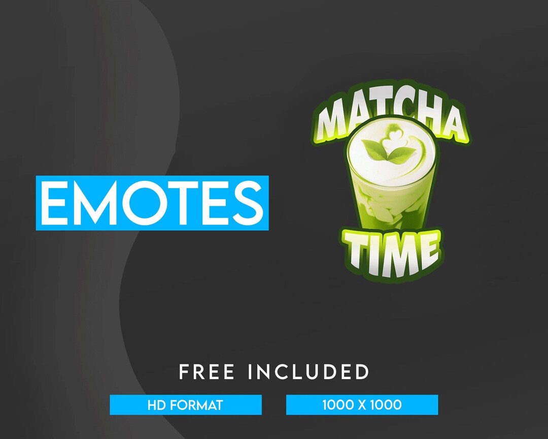 MATCHA LATTE TIME emote for Twitch, Youtube, Discord, Facebook ...