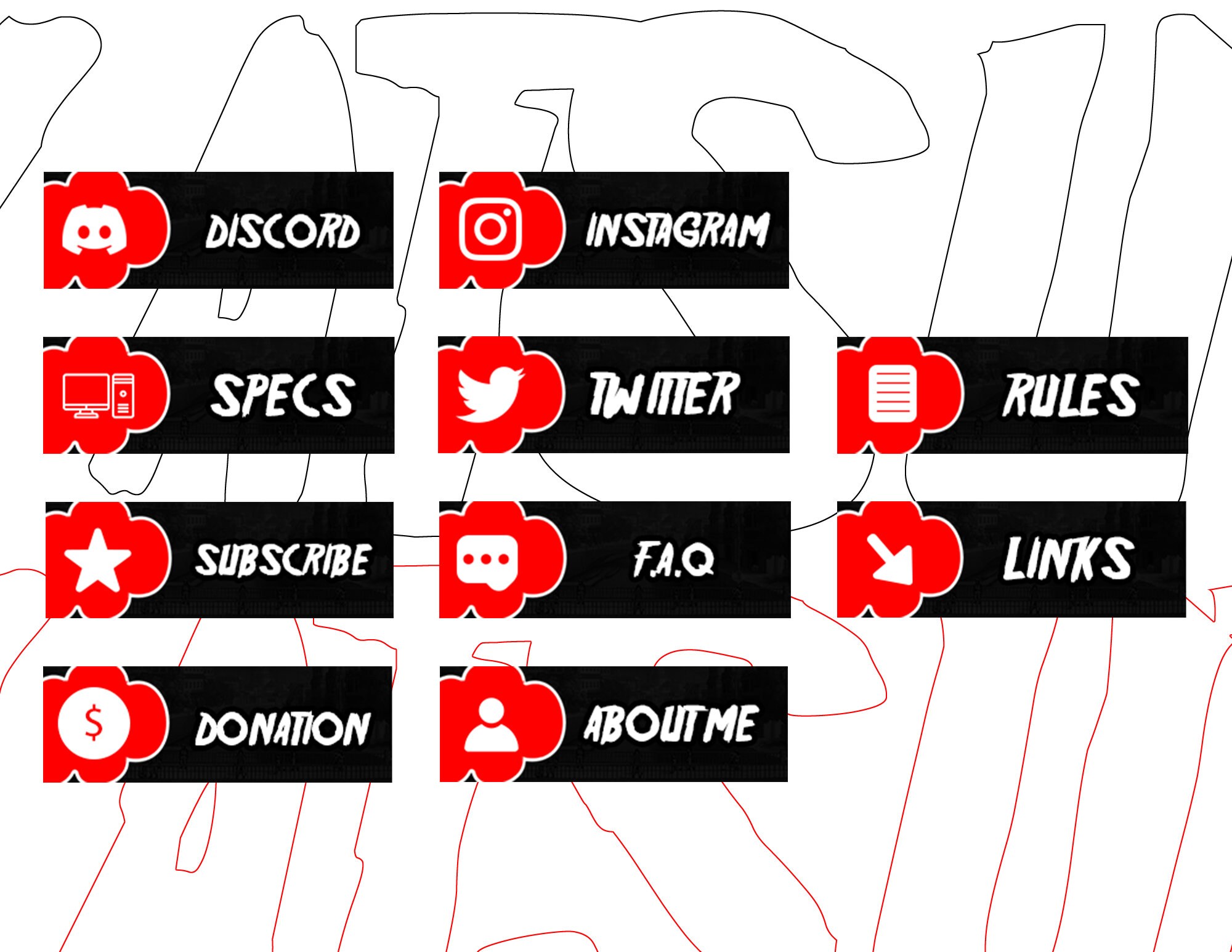 ANIMATED STREAM PACK - Akatsuki - Twitch Youtube Facebook Gaming Obs ...