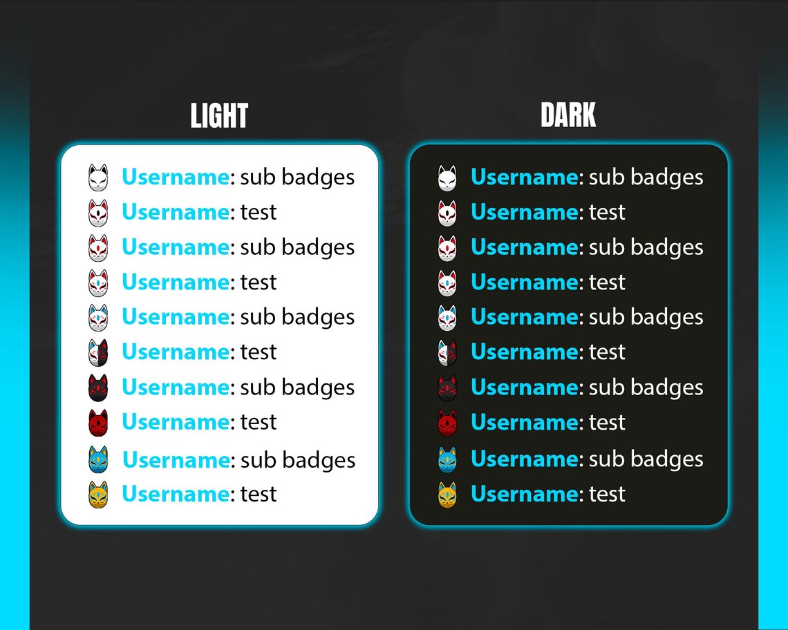 KITSUNE MASK [ Sub Badges ] Designed for Twitch, Discord, Sub ...