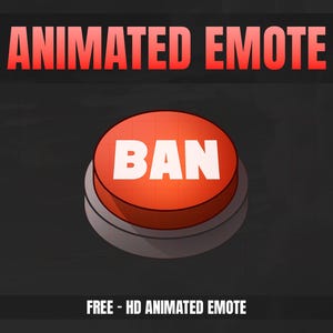 RED BAN BUTTON [ Animated Emotes ] Designed for Twitch, Discord, Sub ...