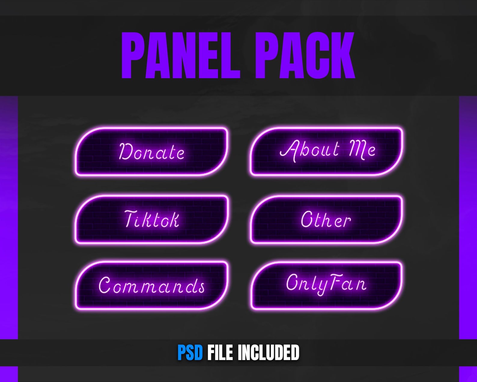 VICE CITY NEON [panel Pack] Designed for Twitch, Kick, Streamers - Etsy