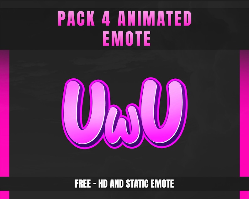 TEXTE UWU ROSE [ Animated Emotes ] Designed for Twitch, Discord, Sub ...