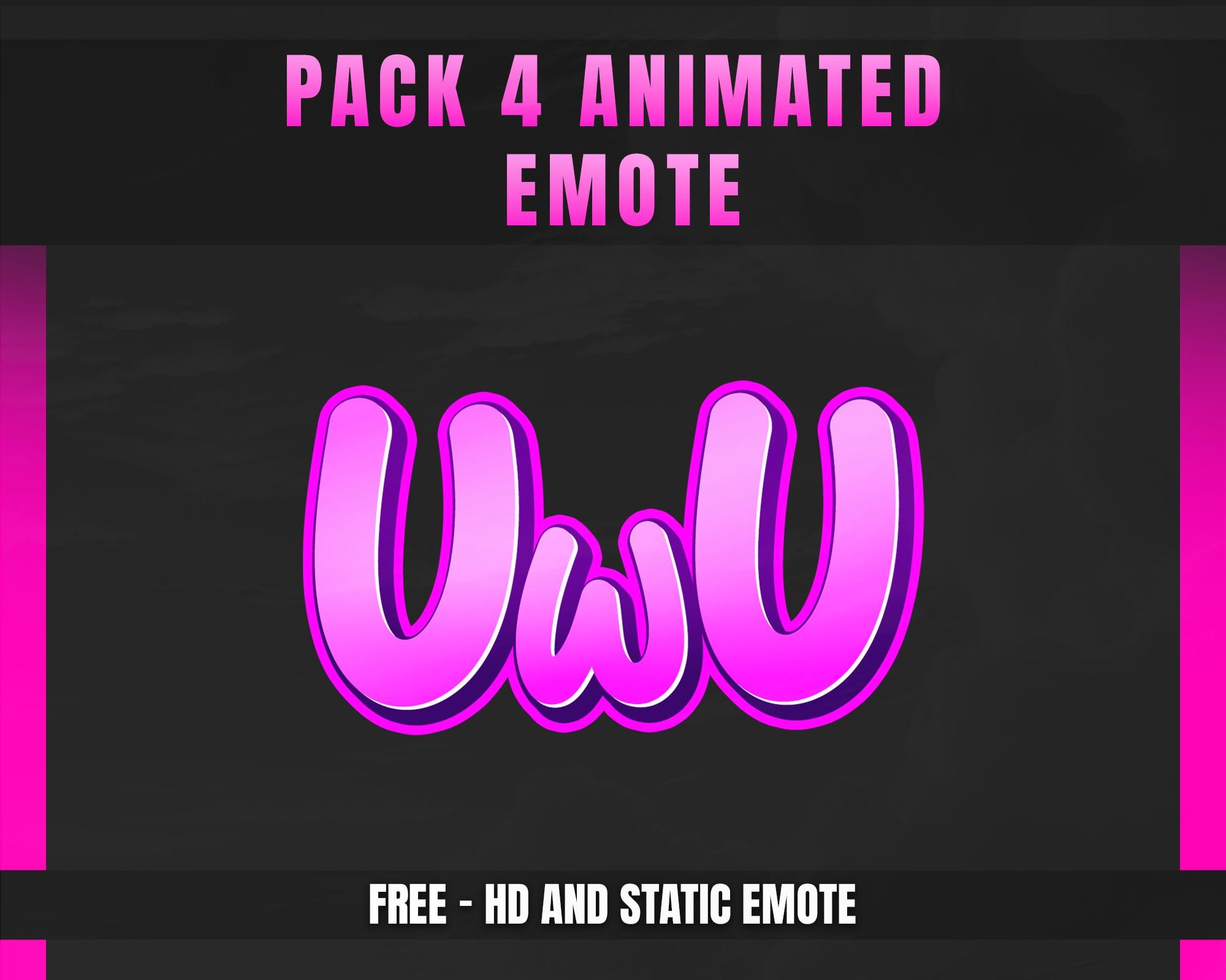 TEXTE UWU ROSE [ Animated Emotes ] Designed for Twitch, Discord, Sub ...