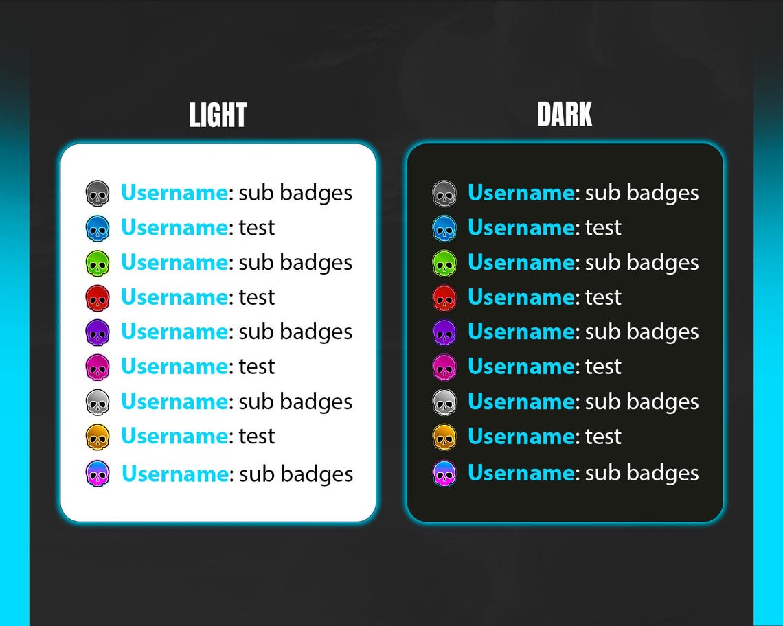 SKULL BADGES [ Sub Badges ] Designed for Twitch, Discord, Sub ...