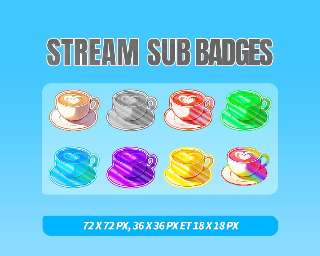 COFFEE CUP TIME sub Badges for Twitch, Youtube, Discord, Facebook ...