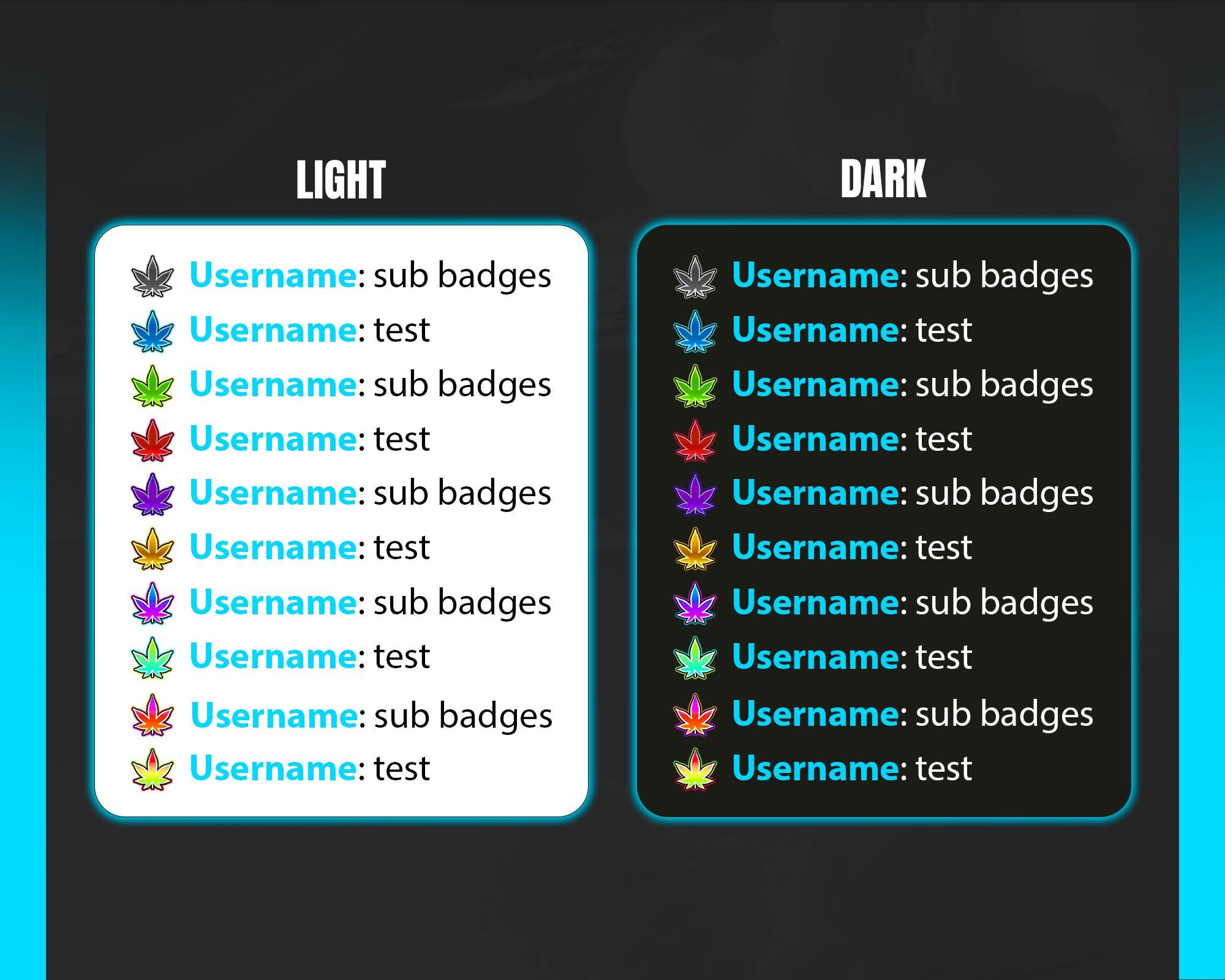 WEED LEAF [ Sub Badges ] Designed for Twitch, Discord, Sub, Streamers ...