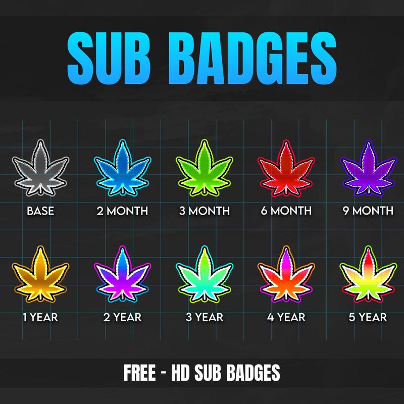 Twitch Marijuana Badges - Etsy