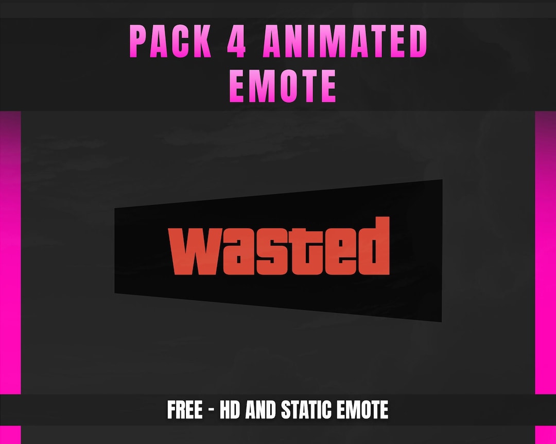 TEXTE WASTED GTA [ Animated Emotes ] Designed for Twitch, Discord, Sub ...