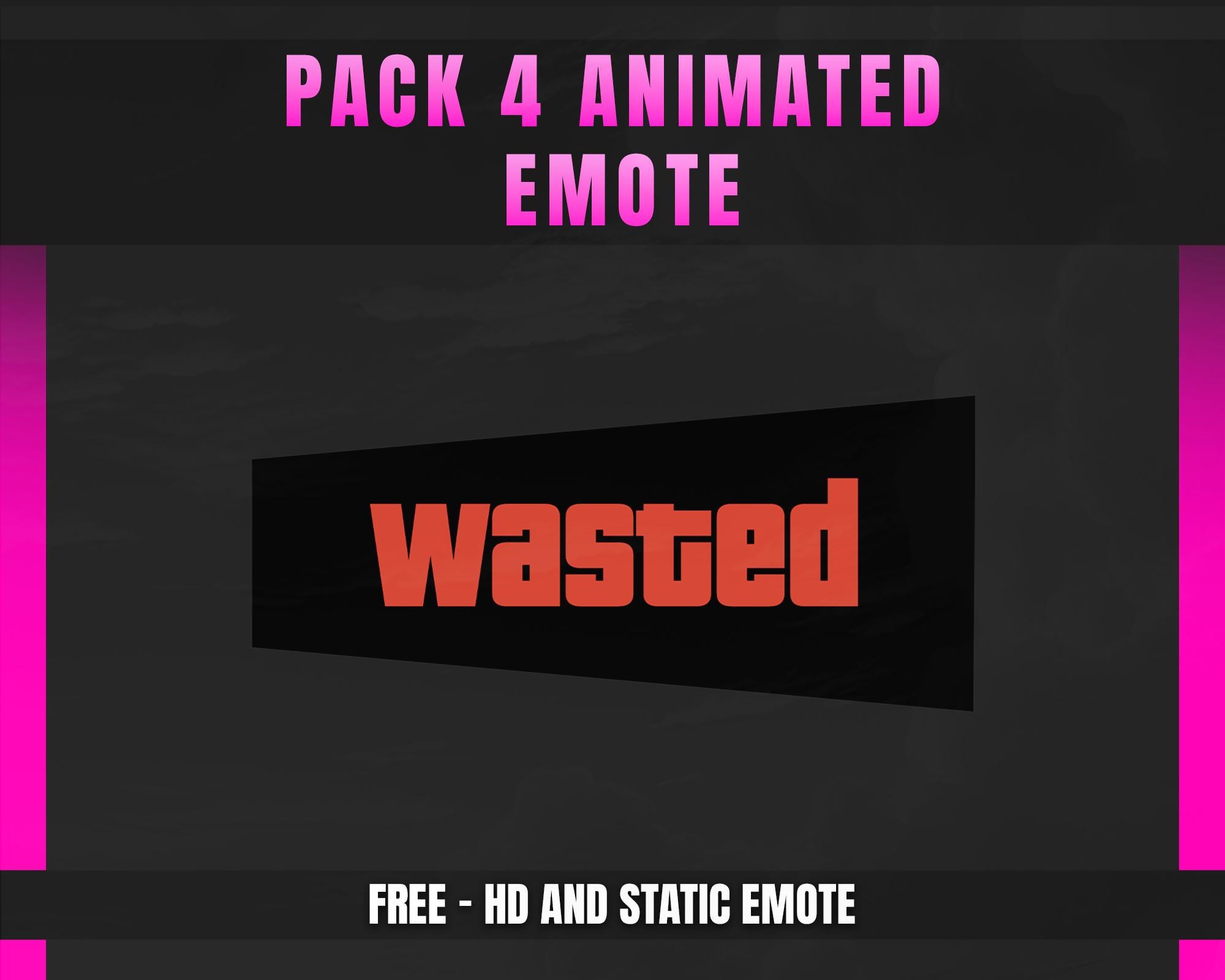 TEXTE WASTED GTA Animated Emotes Designed for Twitch, Discord, Sub ...