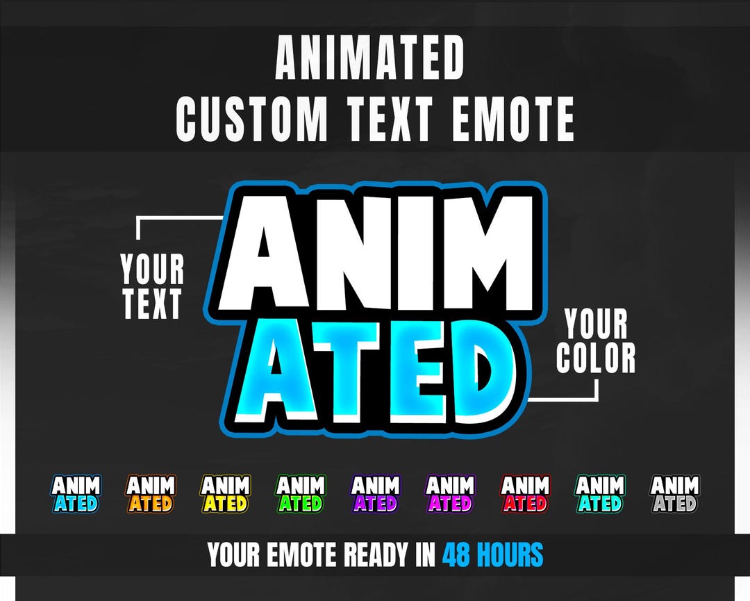 ANIMATED TEXT EMOTE [custom Animated Emotes] Designed for Twitch ...
