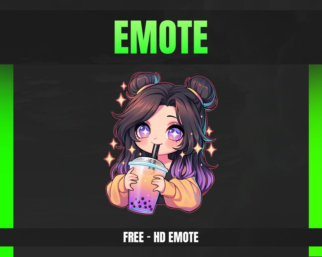 BUBULE TEA GIRL Emotes Designed for Twitch, Discord, Sub, Streamers - Etsy