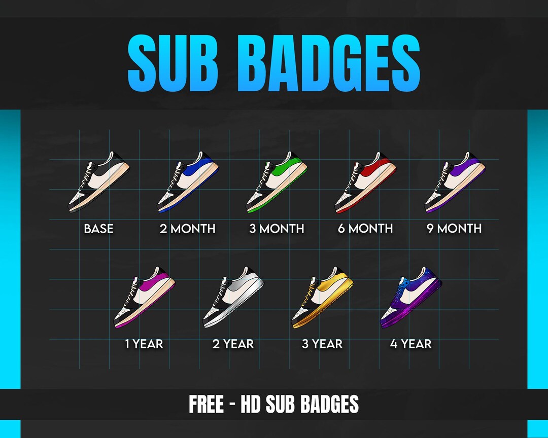 SNEAKERS BADGES [ Sub Badges ] Designed for Twitch, Discord, Sub ...