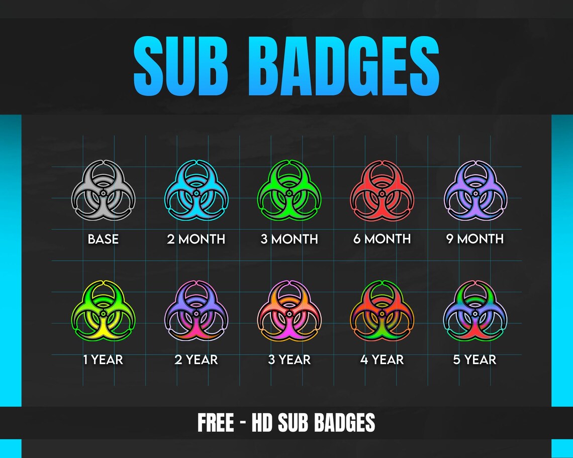 BIOHAZARD [ Sub Badges ] Designed for Twitch, Discord, Sub, Streamers ...