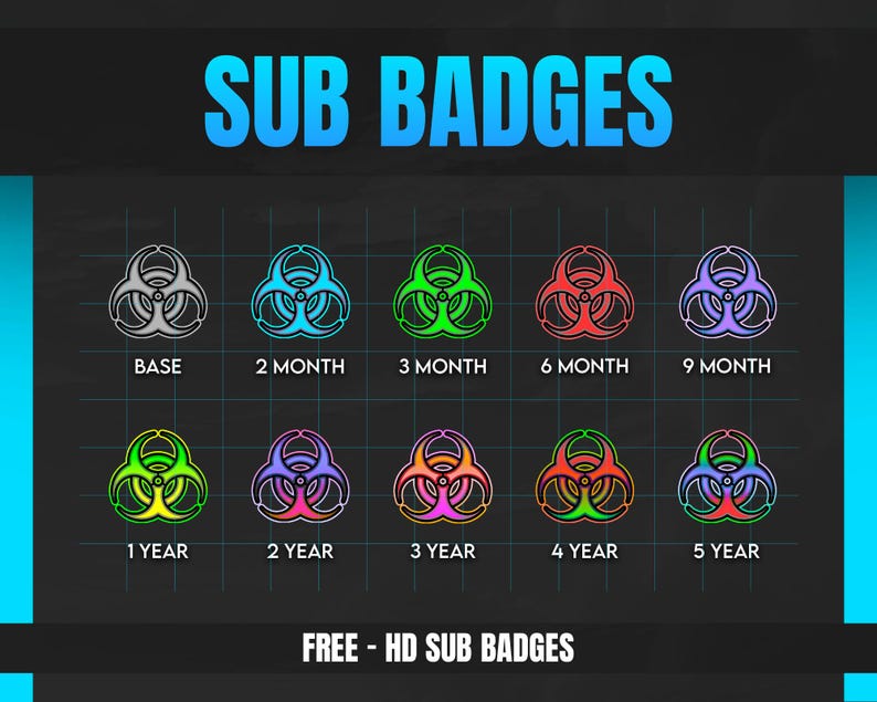 BIOHAZARD [ Sub Badges ] Designed for Twitch, Discord, Sub, Streamers ...