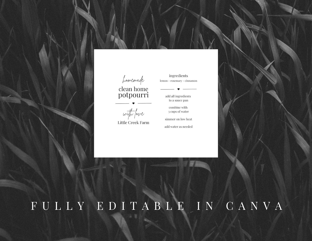 Stovetop Potpourri Labels | Cottage Food Label | Farmstand Label ...