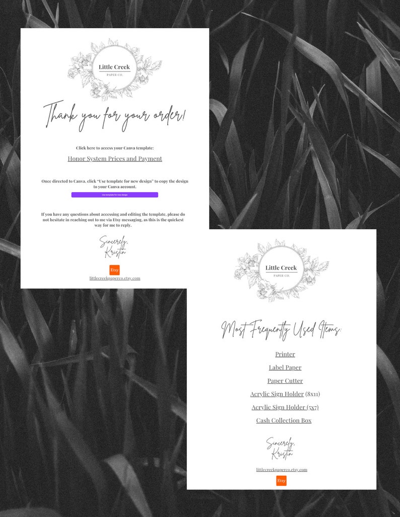 Honor System Prices and Payment Template | Farmstead Template | Canva ...
