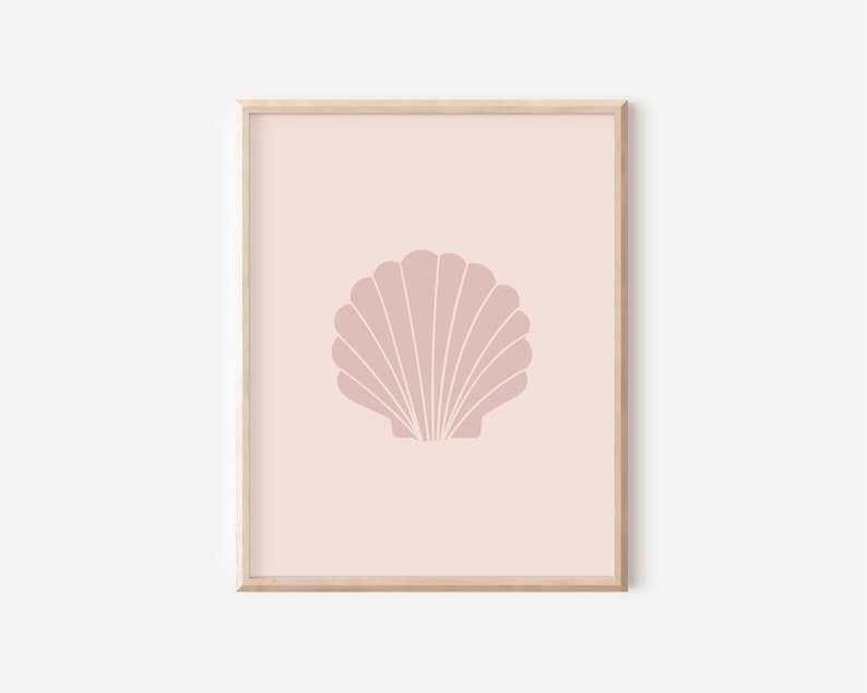 Pink Sea Shell Print Beach Shell Printable Wall Art Danish - Etsy