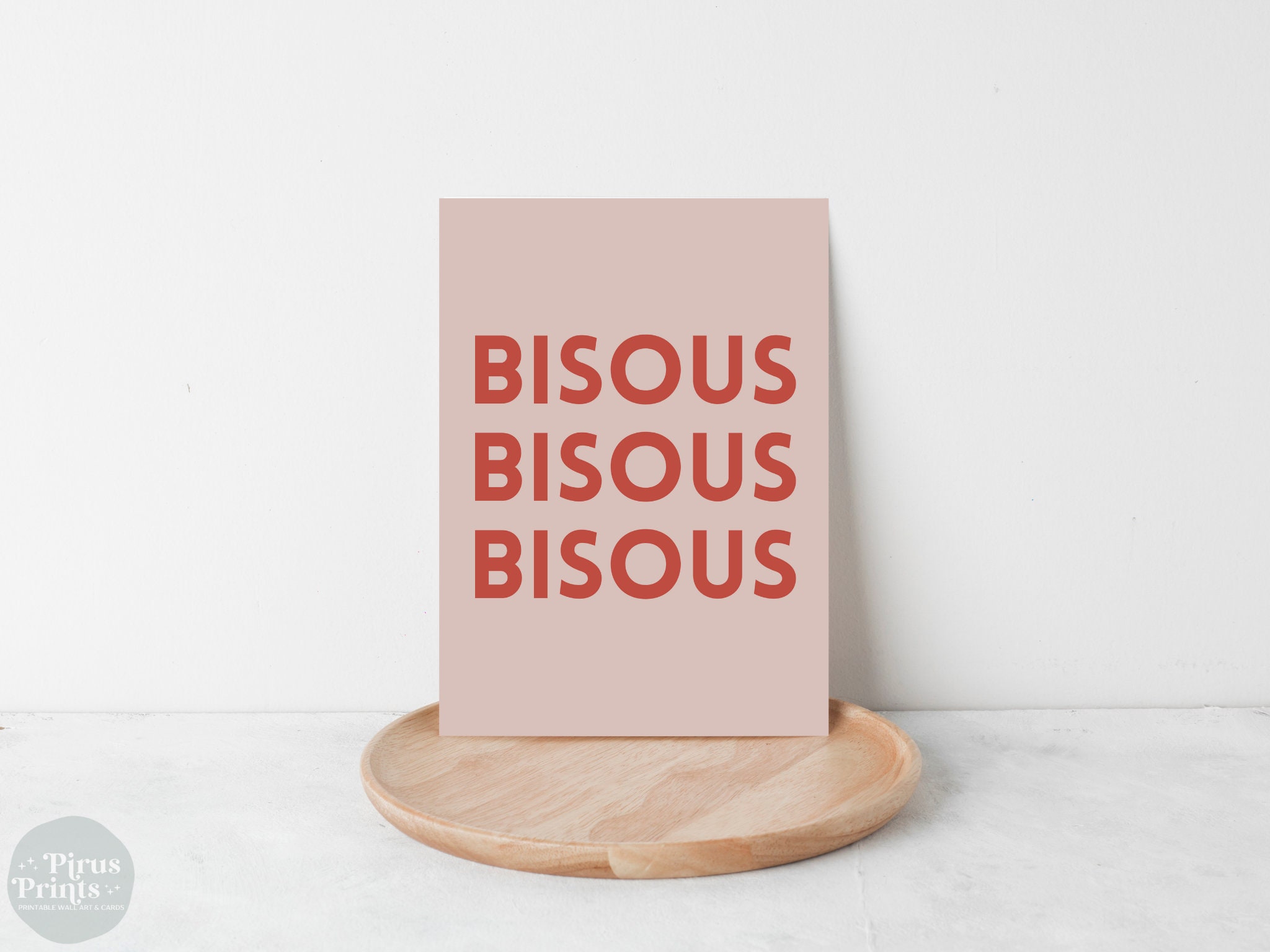 Bisous Printable Wall Art French Poster Dusty Pink French - Etsy