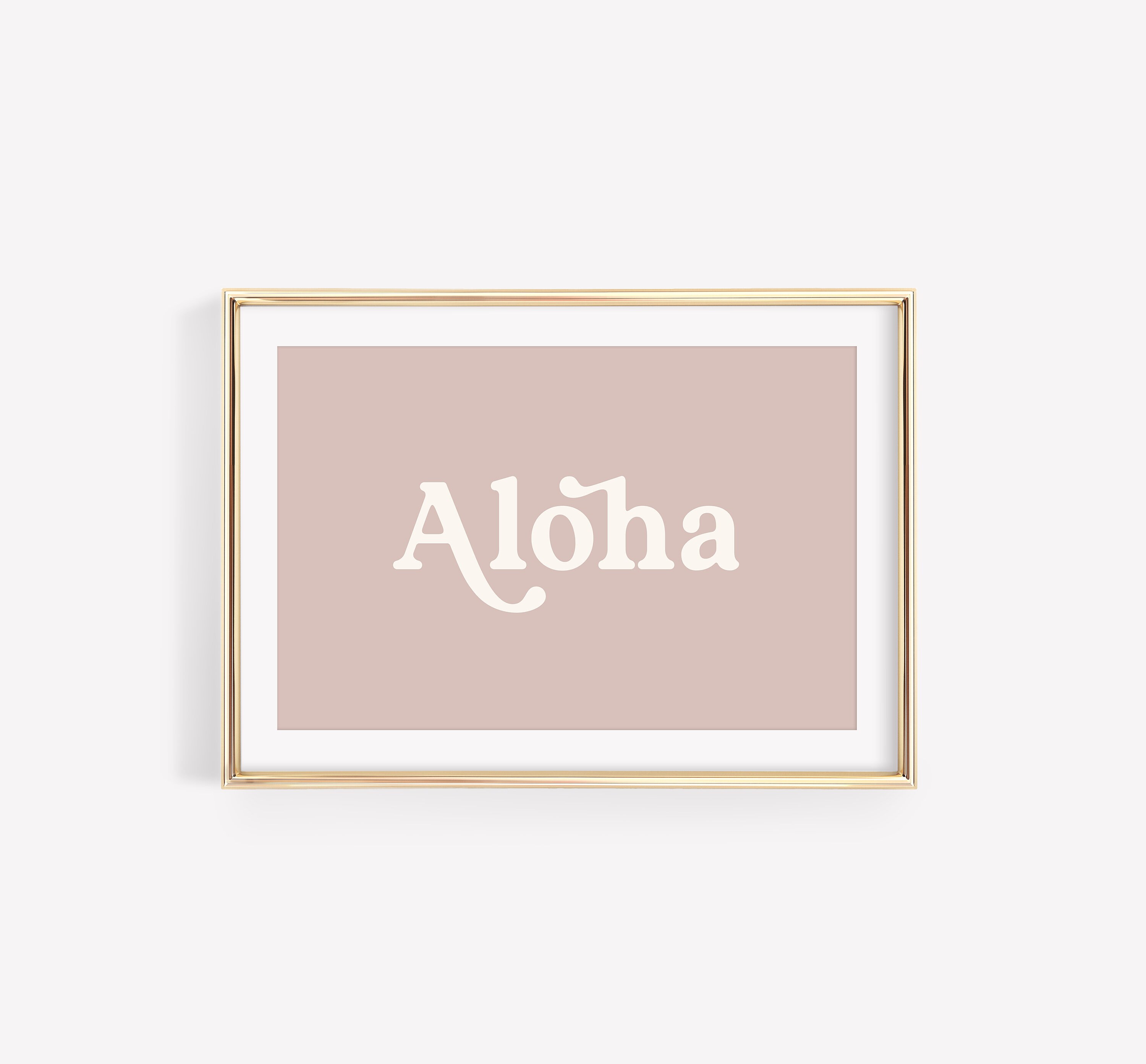 Aloha Print, Pink Aloha Printable Wall Art, Hawaii Decor, Beach House ...