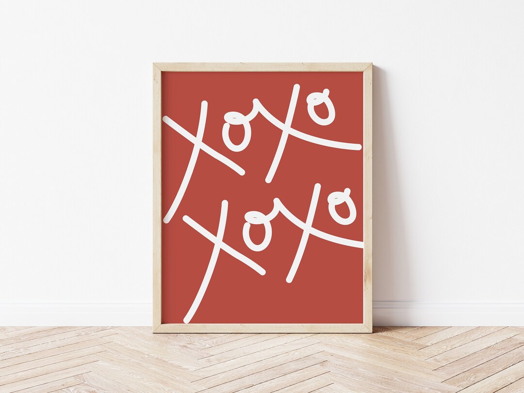 XOXO Print Valentine's Day Printable Decor Red and White - Etsy