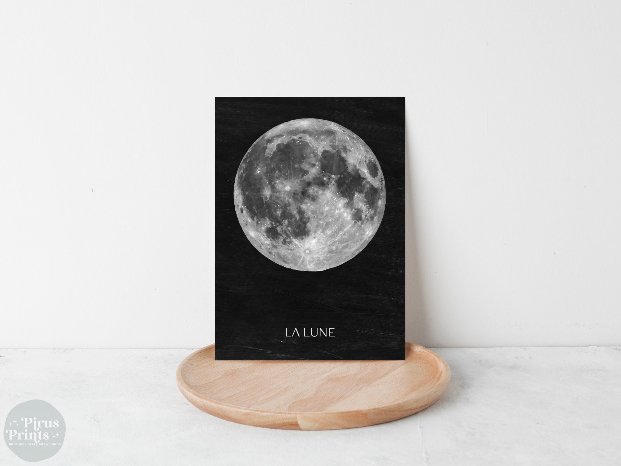 Full Moon Print Printable Wall Art Black Full Moon Poster - Etsy