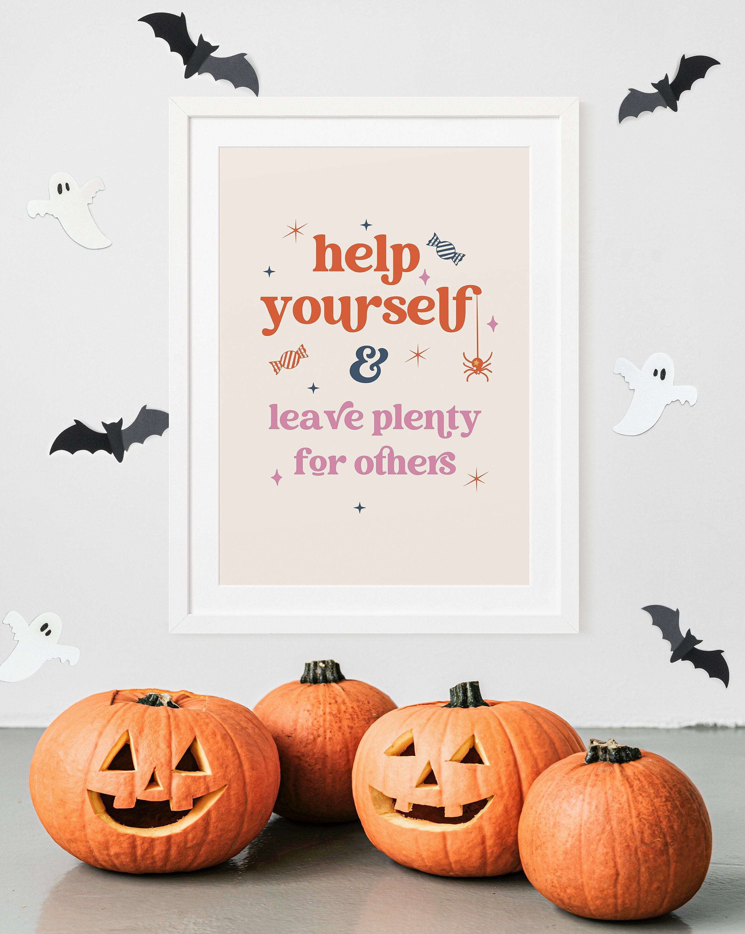 Trick or Treat Help Yourself Sign, Printable Halloween Porch Sign ...