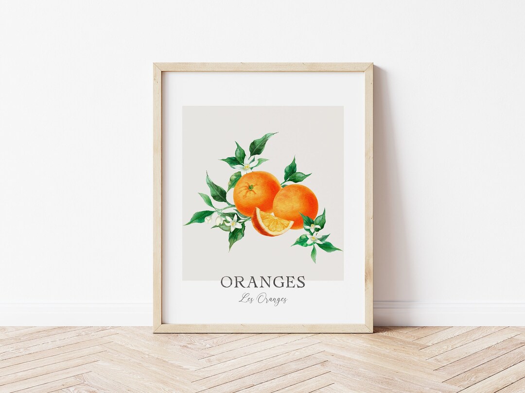 Oranges Citrus Print, Printable Kitchen Wall Art, Watercolor Citrus ...