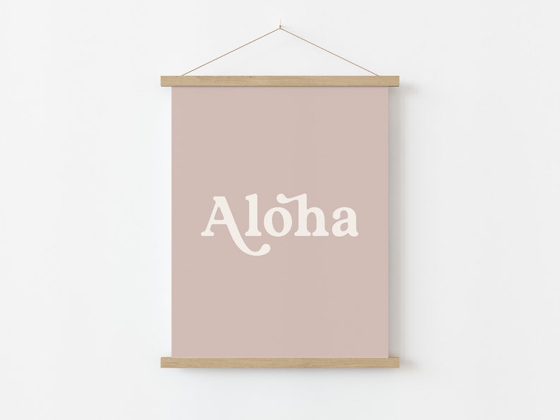 Pink Aloha Print Printable Aloha Wall Art Pink Beach Nursery - Etsy
