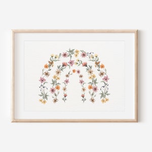 Wildflower Rainbow Print, Boho Spring Decor, Floral Easter Decor ...