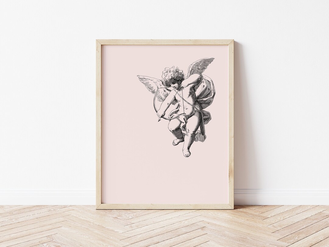 Minimalist Cupid Print Printable Valentines Day Decor Cupid - Etsy
