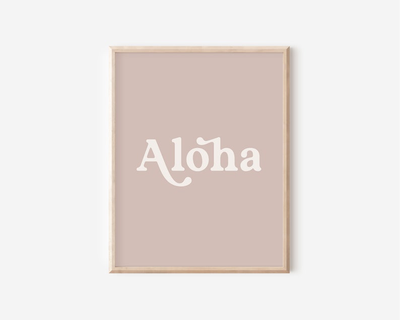 Pink Aloha Print Printable Aloha Wall Art Pink Beach Nursery - Etsy