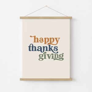 Happy Thanksgiving Print, Retro Thanksgiving Poster, Printable ...