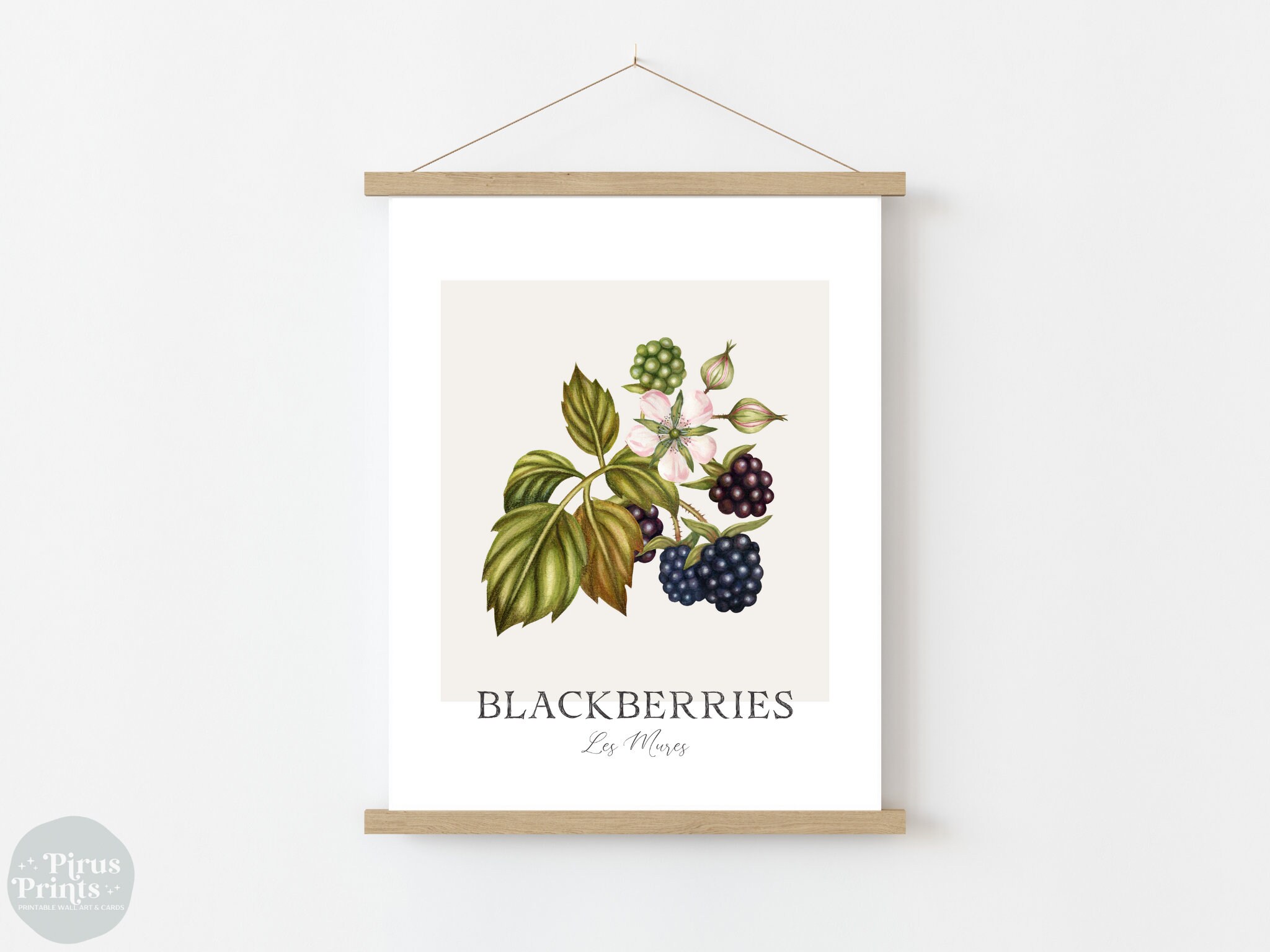 Blackberries Print Printable Kitchen Wall Art Watercolor - Etsy