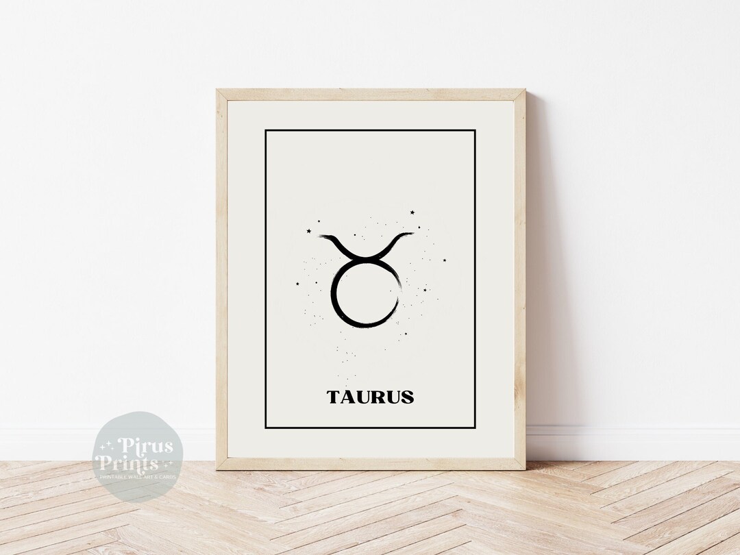 Taurus Zodiac Print, Minimalist Astrology Wall Art (digital Download ...