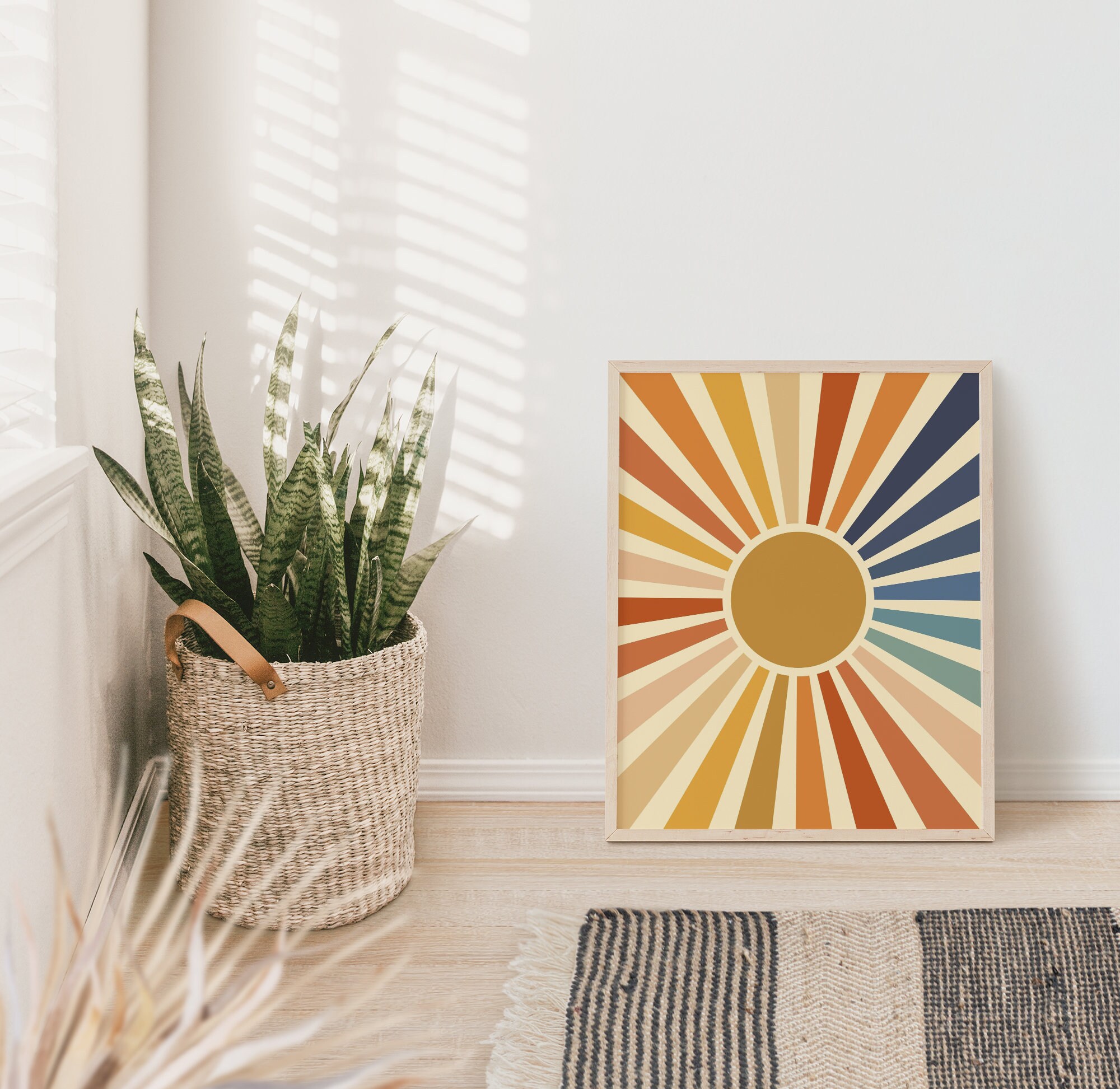 Boho Sun Print Groovy Sun Printable Wall Art Boho Sun Decor - Etsy