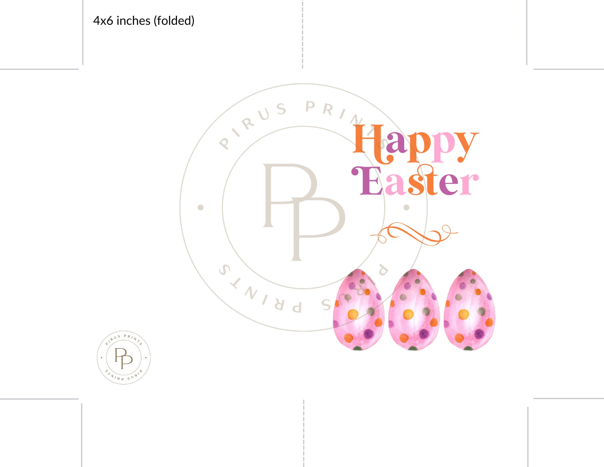 Printable Easter Card W/ Happy Easter Greeting & Modern Watercolor ...