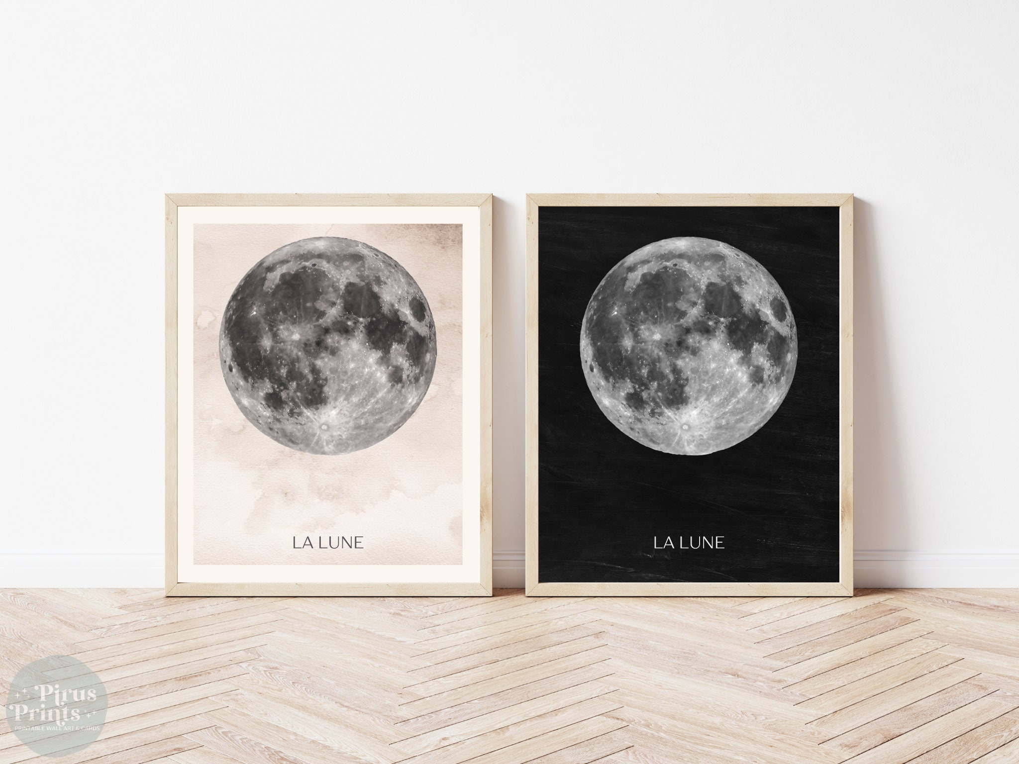 Full Moon Print Printable Wall Art Black Full Moon Poster - Etsy
