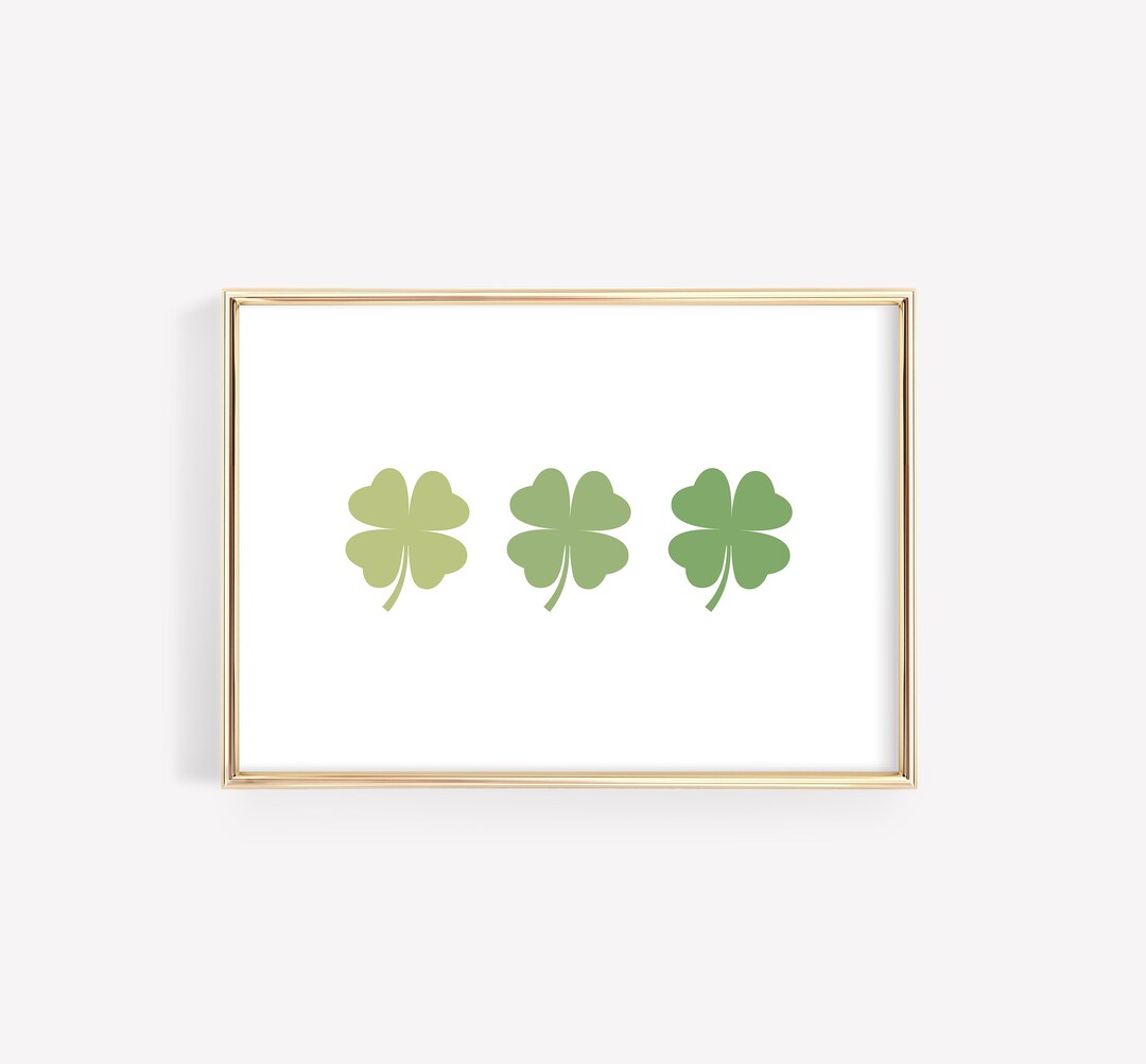 Shamrocks Print, St Patrick's Day Decor, Four Leaf Clover Printable ...