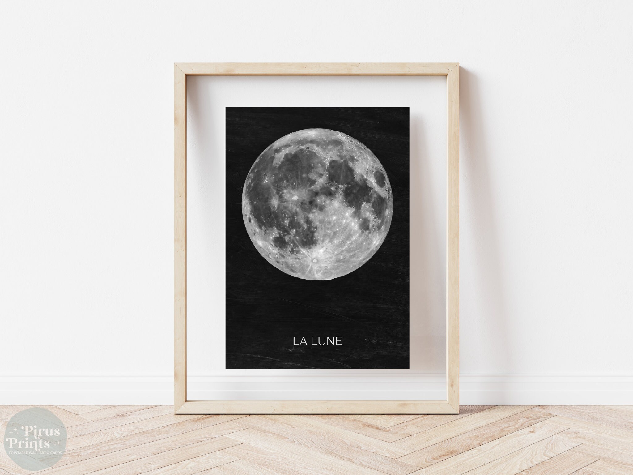 Full Moon Print Printable Wall Art Black Full Moon Poster - Etsy
